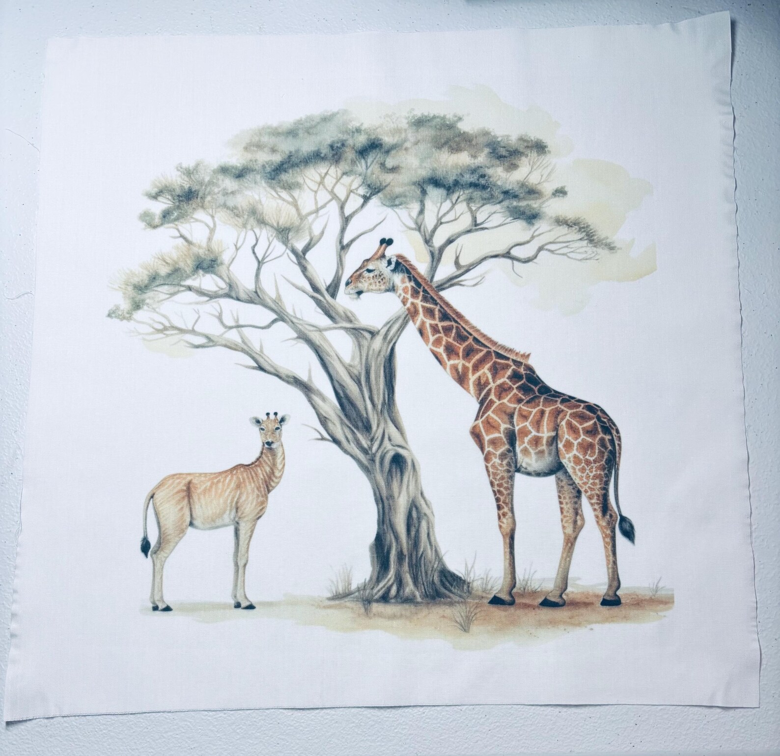 Giraffe Fabric Panel Square ~ 4"x4",5x5,6x6, 8x8, 10x10, 12x12, 14x14 ...