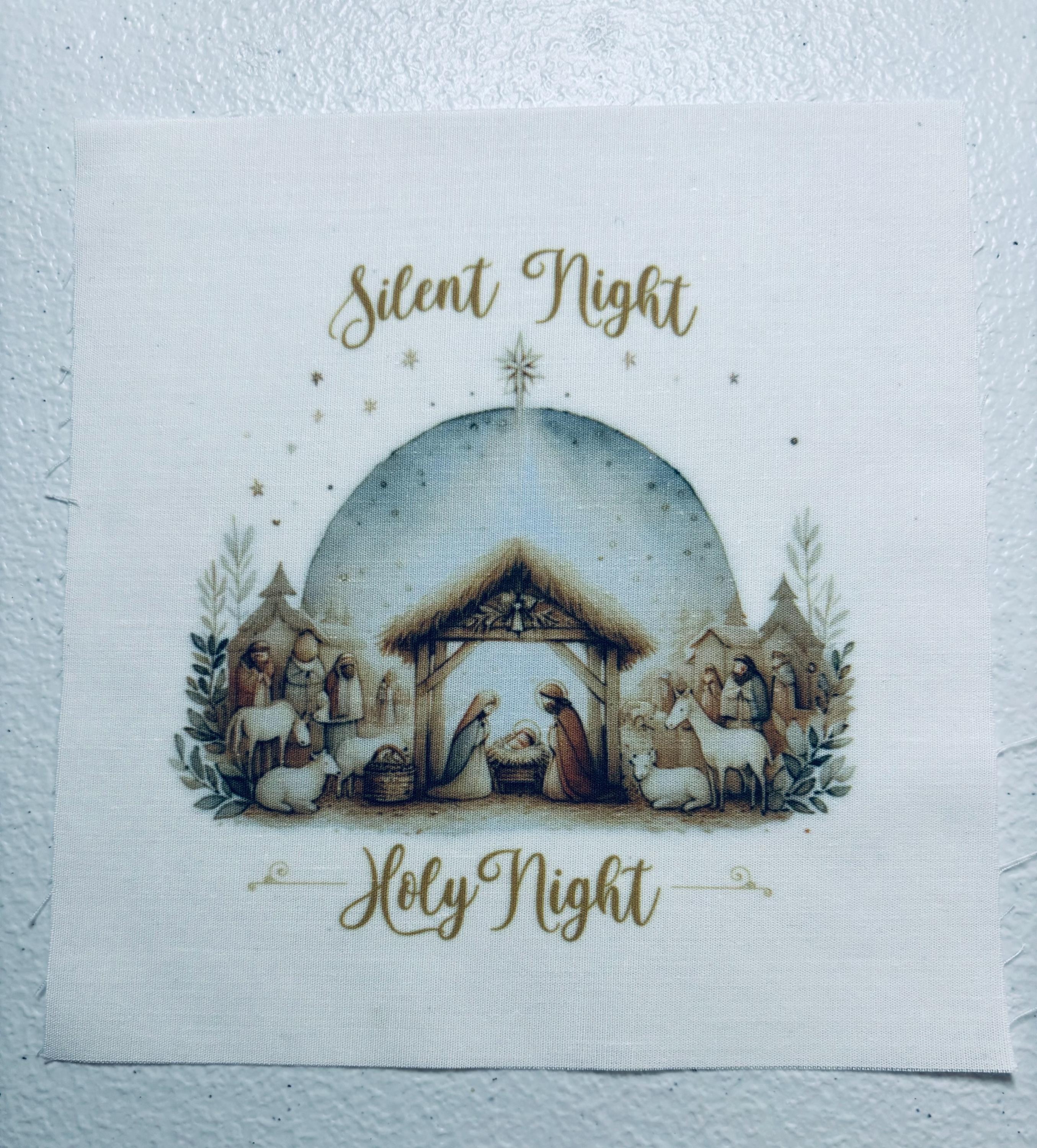 Nativity - Fabric Panel Square ~4"x4", 5x5, 6x6, 8x8, 10x10, 12x12 ...