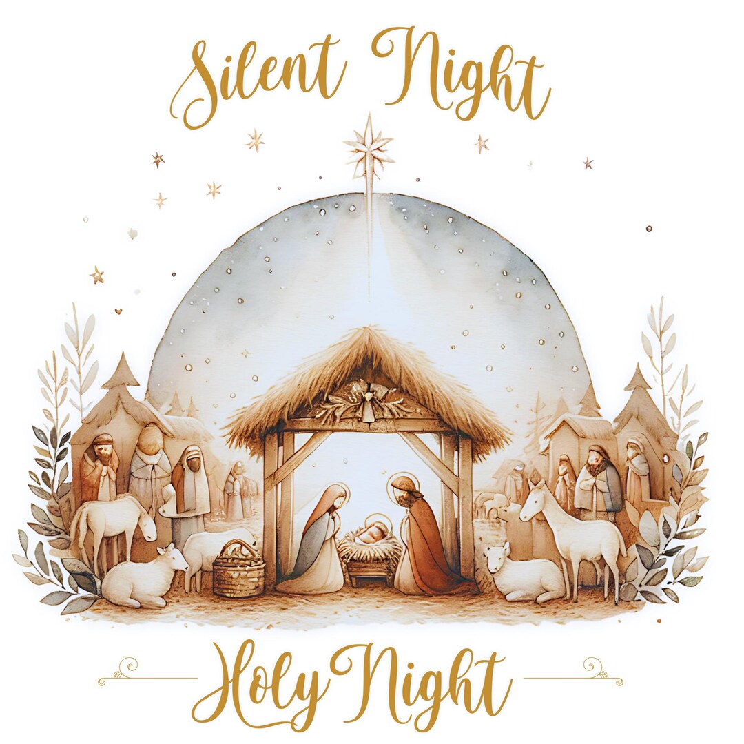 Nativity - Fabric Panel Square ~4"x4", 5x5, 6x6, 8x8, 10x10, 12x12 ...