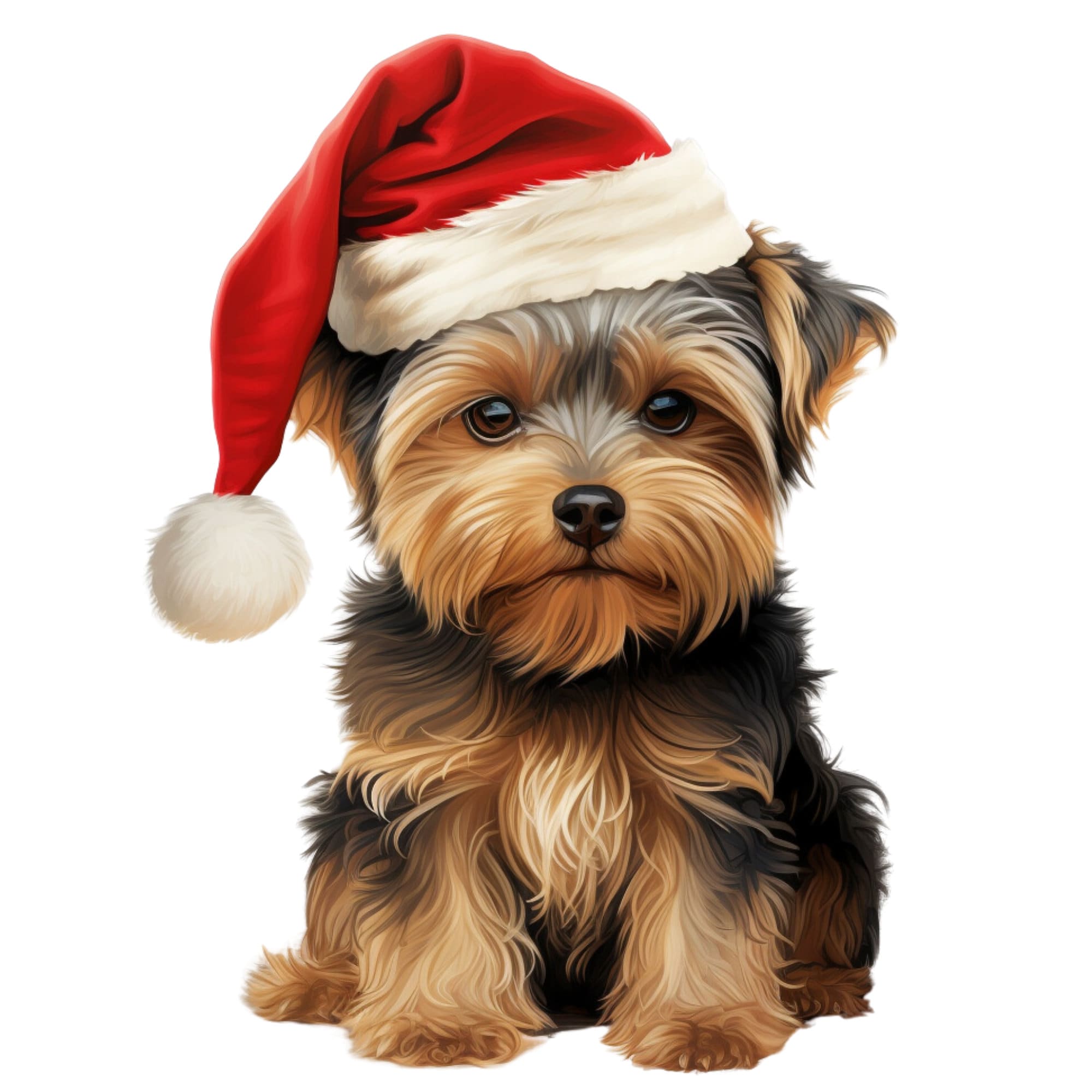 Cute Yorkie With Hat Fabric Panel 4,5, 6, 8, 10, 12, 14 Inch Fabric ...