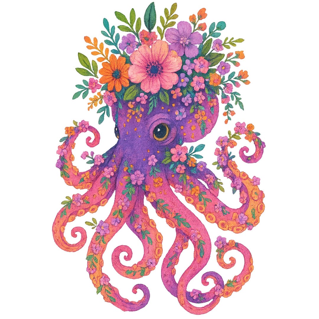 Octopus - Fabric Panel Square ~ 4"x4",5x5,6x6,8x8,10x10,12x12,14x14 for ...