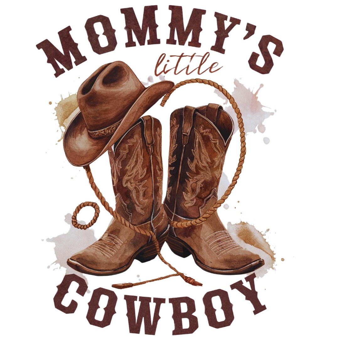 Mommy's Cowboy- Fabric Panel Square ~ 4"x4",5x5,6x6, 8x8, 10x10, 12x12 ...