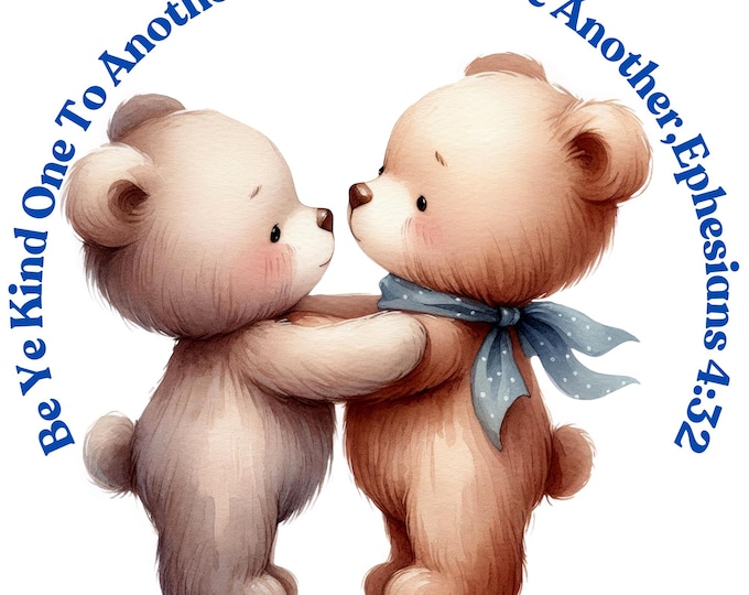 Bears Be Ye Kind- Fabric Panel Square ~ 4"x4",5x5,6x6, 8x8, 10x10 ...