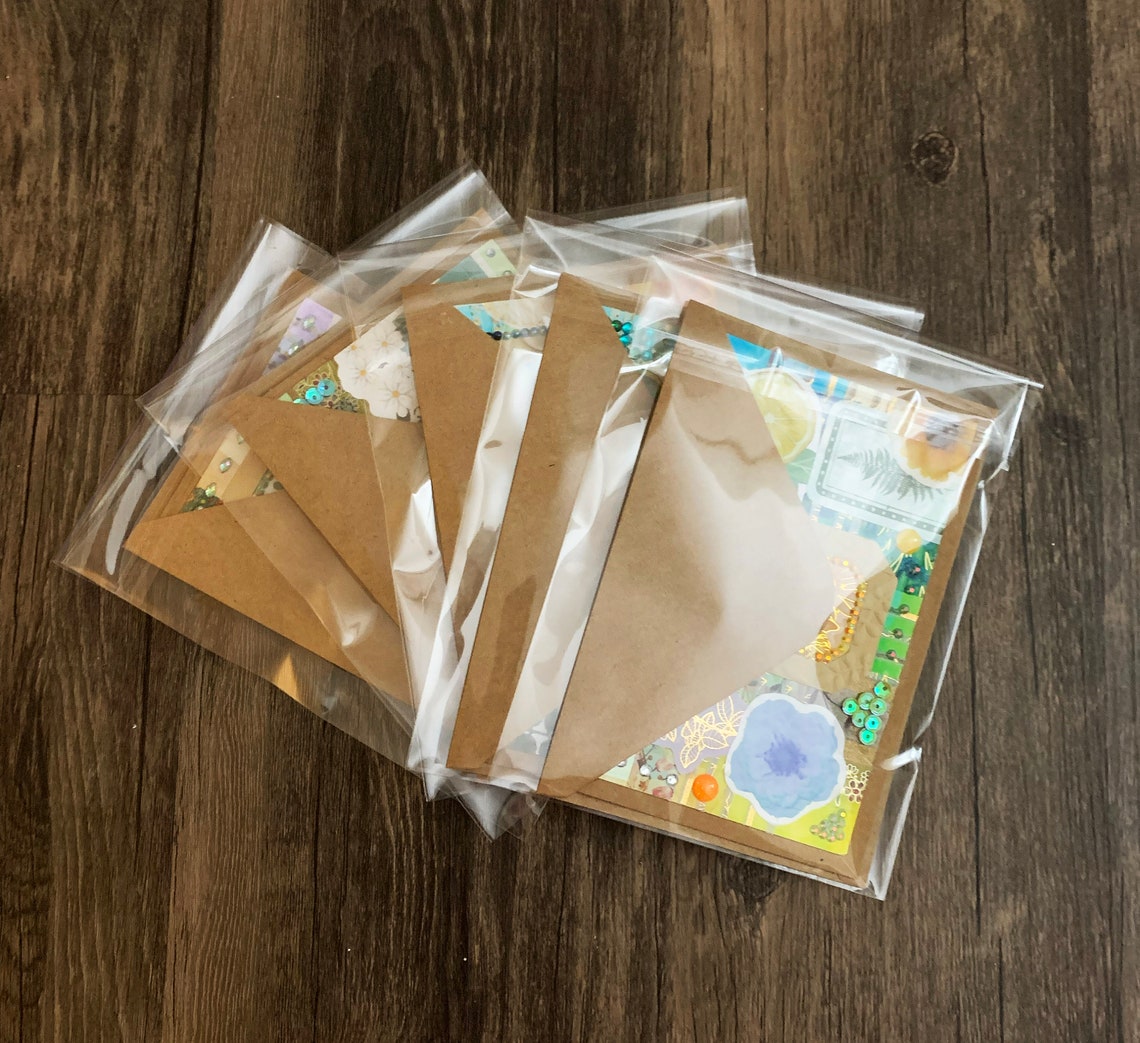 5 Large Collage Art Cards - Birthday, Anniversary, Wedding, Greeting ...