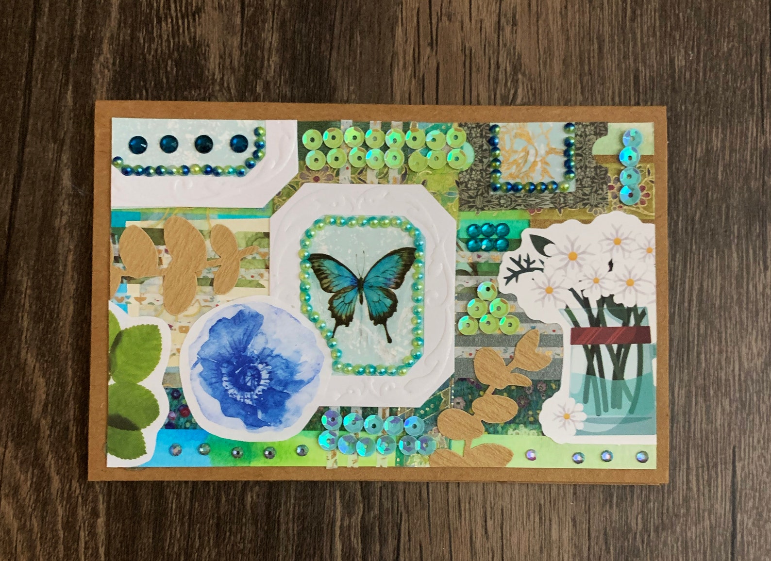 5 Large Collage Art Cards - Birthday, Anniversary, Wedding, Greeting ...