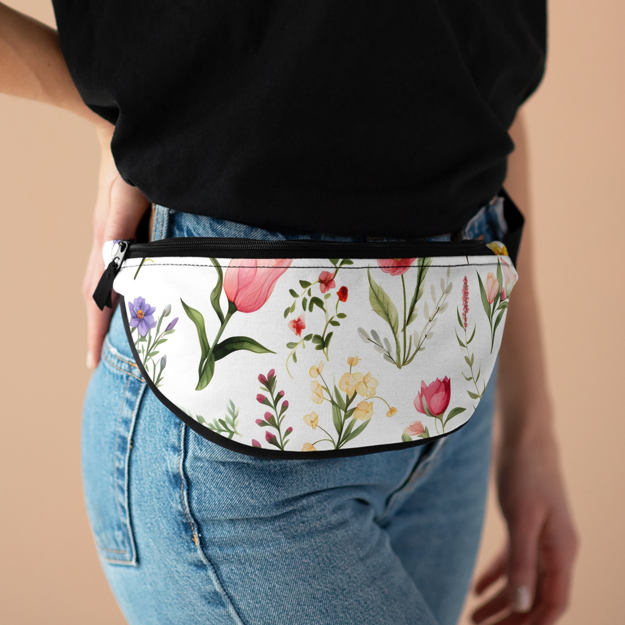 Hidden Fanny Pack | Watercolor Flowers Fanny Pack | Adult Kids Sport ...