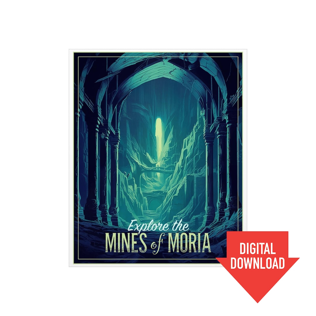 Mines of Moria Artwork Wall Art Decor Poster Digital Download - Etsy