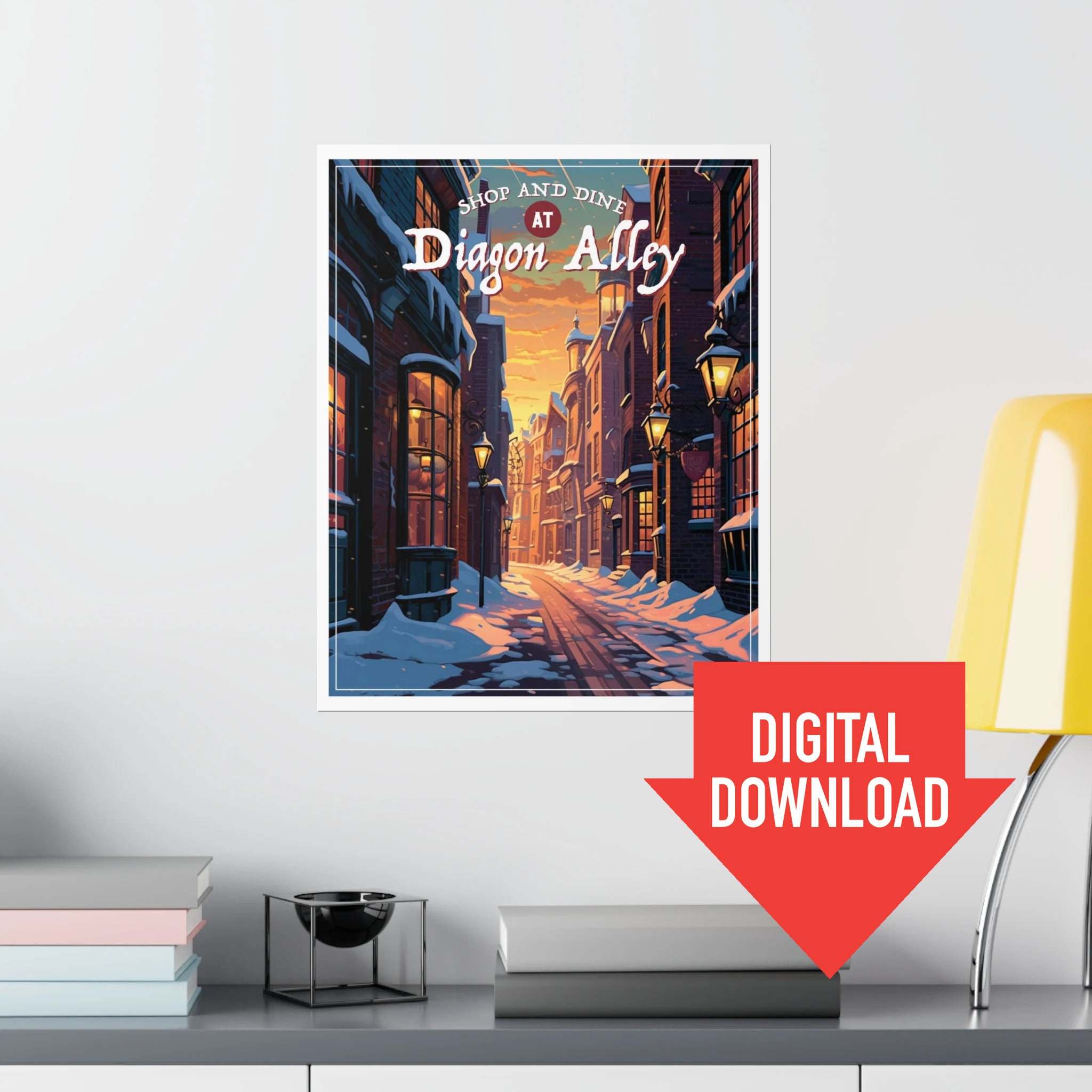 Diagon Alley Artwork Wall Art Decor Poster Digital Download - Etsy