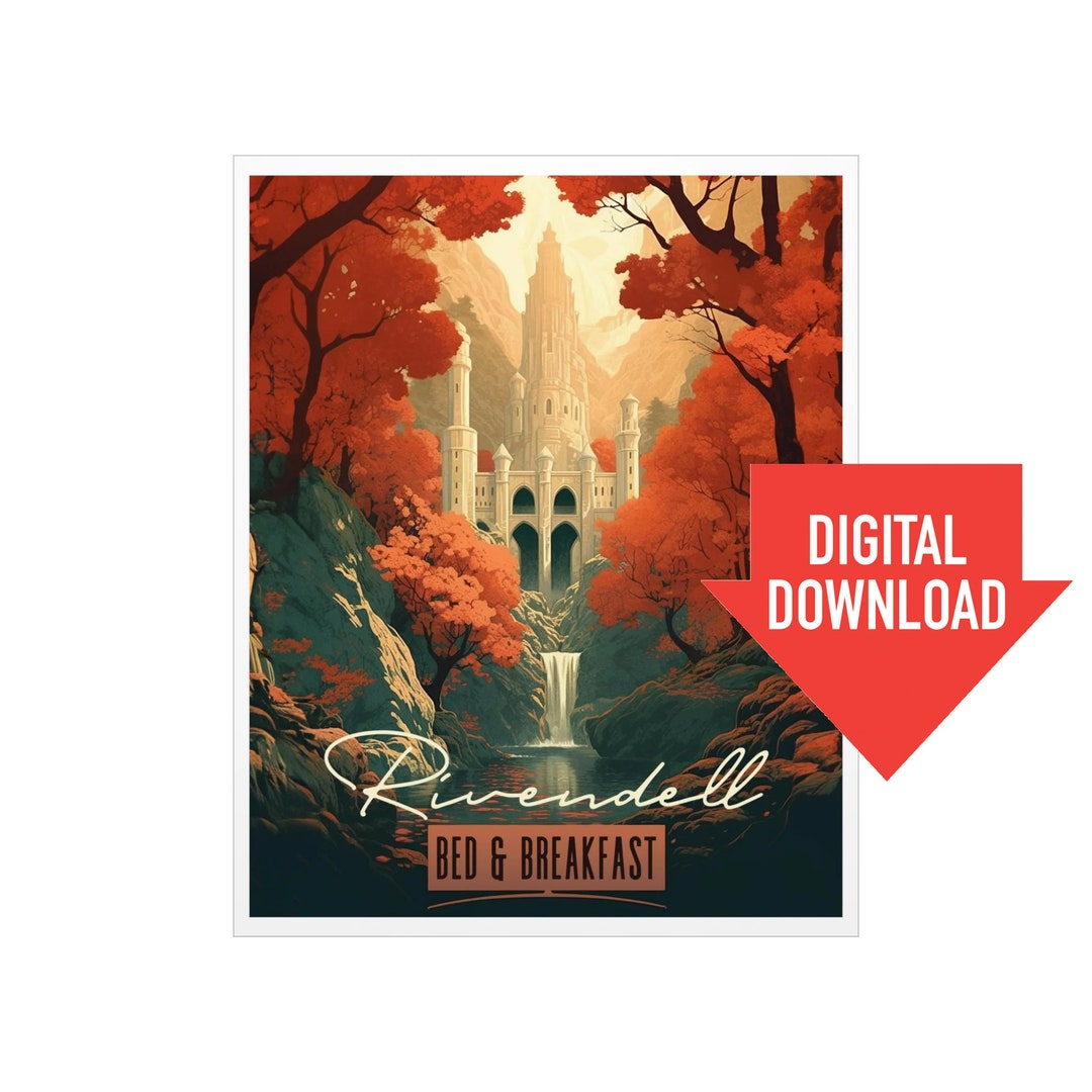 Rivendell Bed & Breakfast Artwork Wall Art Decor Poster Digital ...