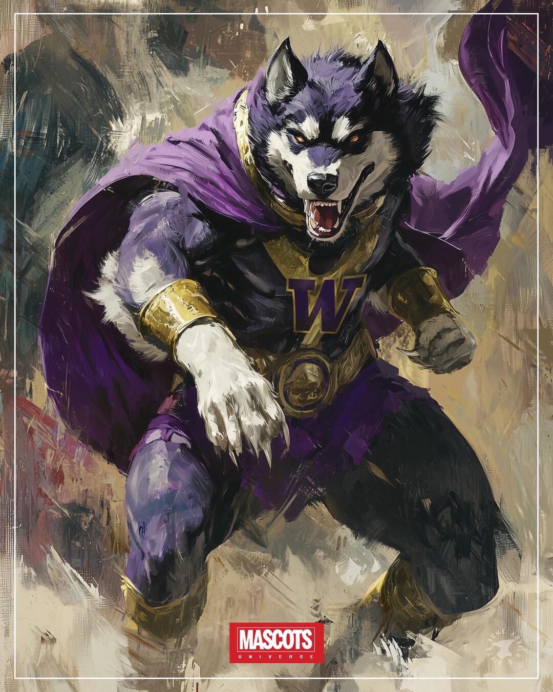 College Mascots Universe Washington Husky 16 X 20 In. Poster - Etsy