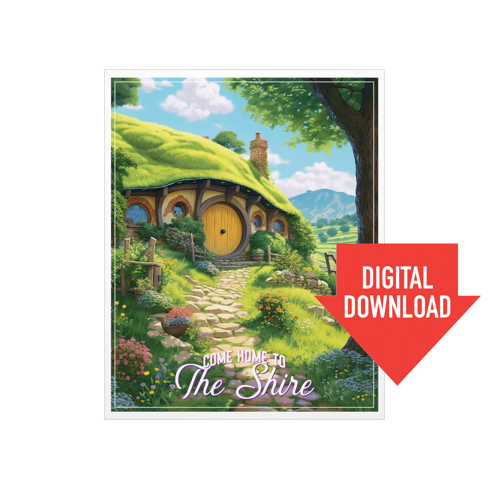 Come Home to the Shire Artwork Wall Art Decor Poster Digital Download ...