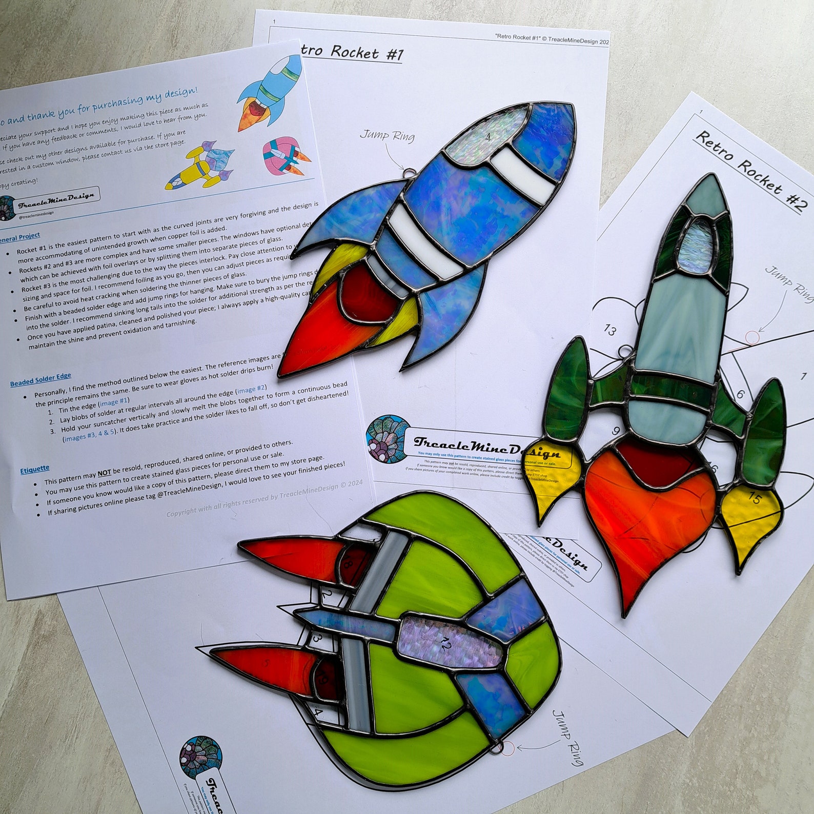 Retro Rockets Suncatchers - Etsy