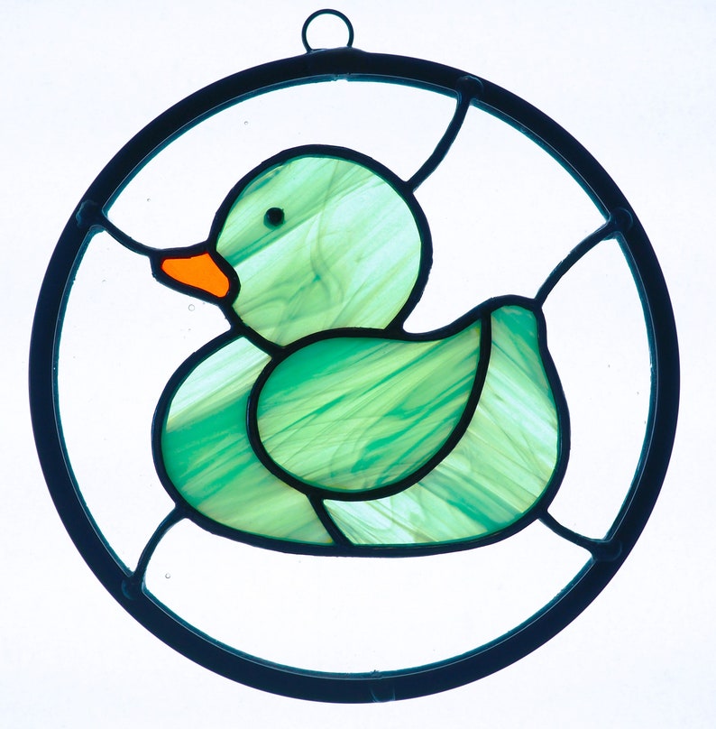 Waddles the Rubber Duck Stained Glass Suncatcher - Etsy