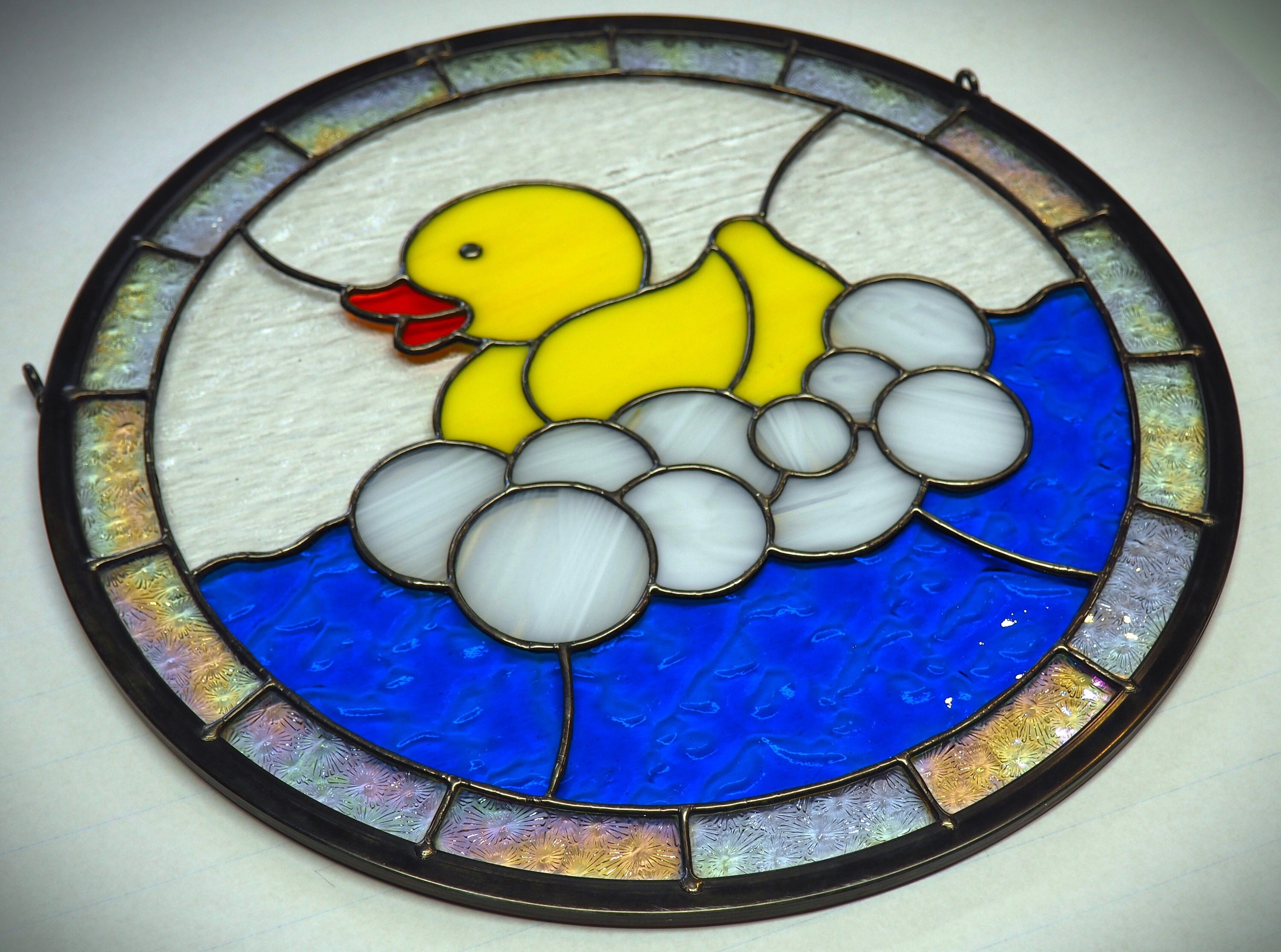 Bubbles the Rubber Duck Stained Glass Panel - Etsy
