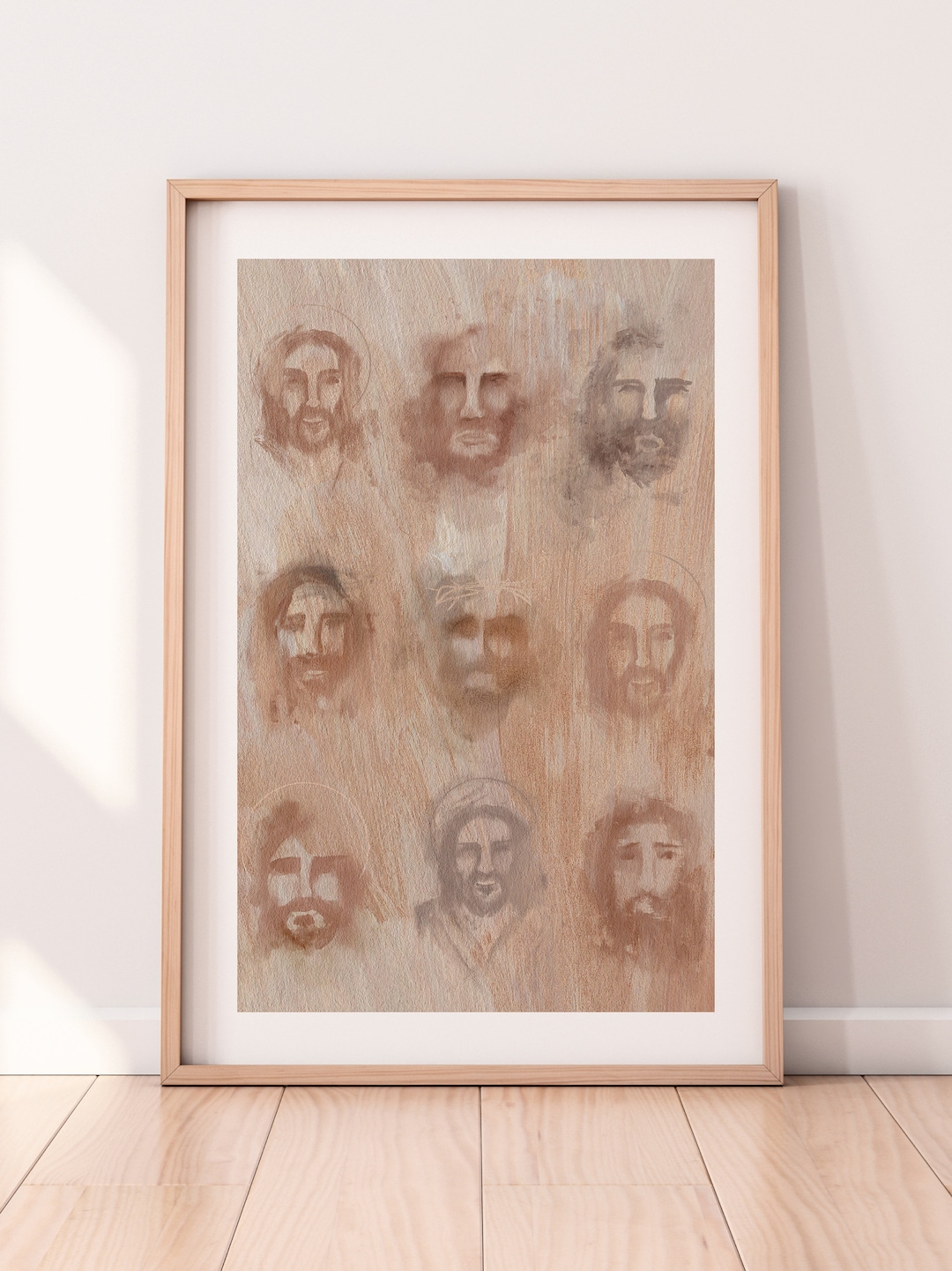 Faces of Jesus Christ Portrait Collage Digital Jesus Print Hand-drawn ...