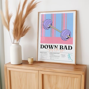 Aesthetic Retro Gym Poster, Workout Routine Digital Wall Art, Subtle ...
