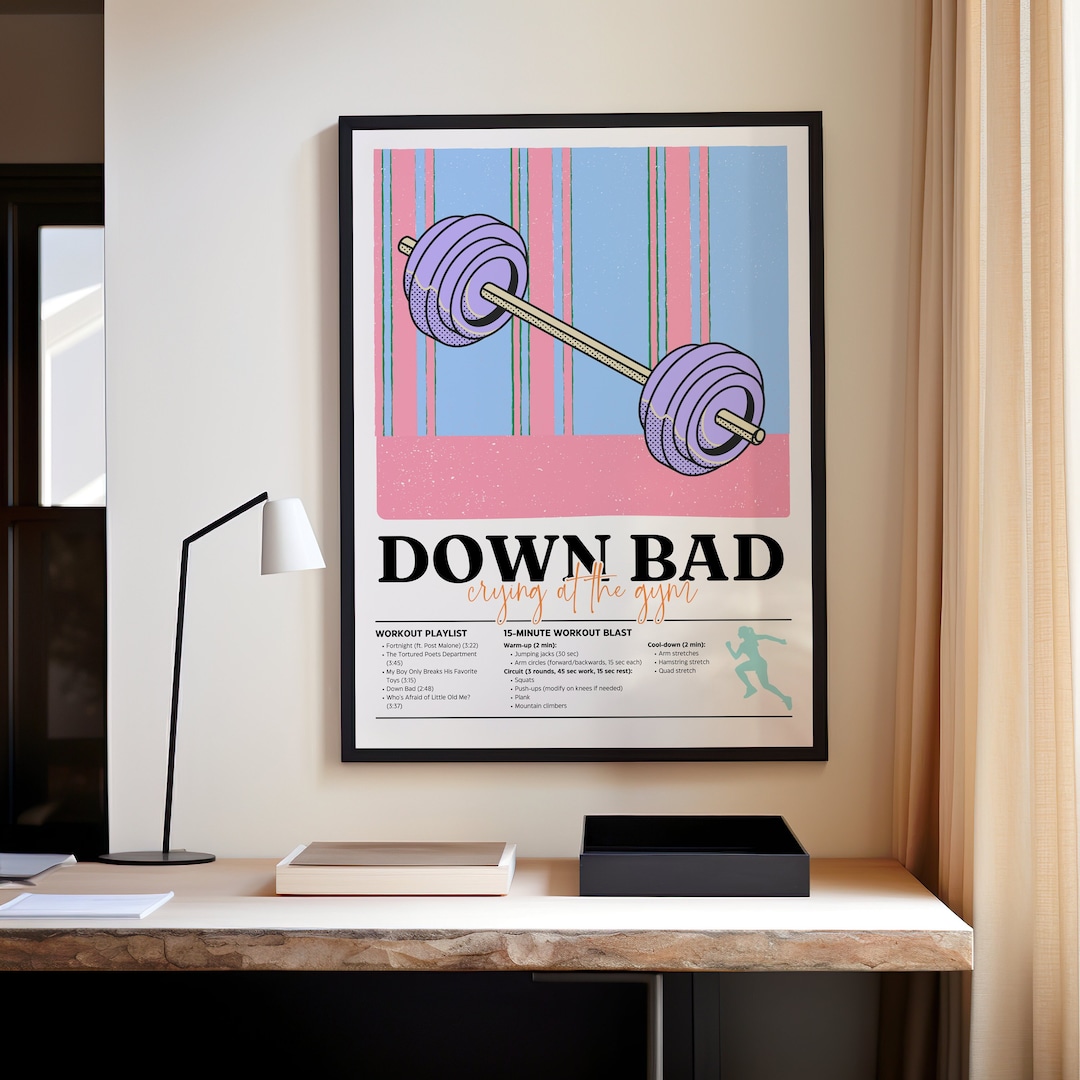 Aesthetic Retro Gym Poster, Workout Routine Digital Wall Art, Subtle ...