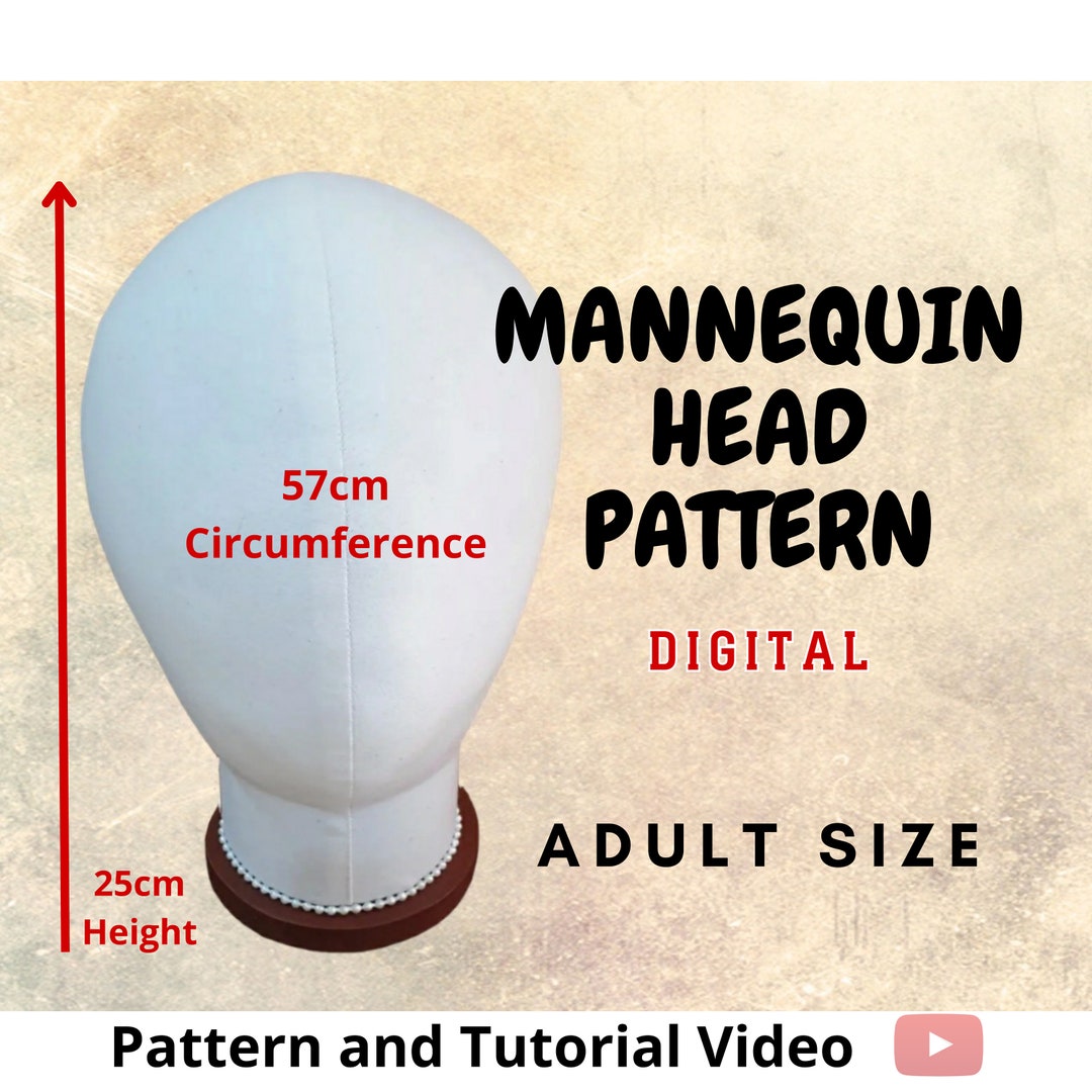 Mannequin Head Pattern Digital - Fully Pinnable - Pattern and Tutorial ...
