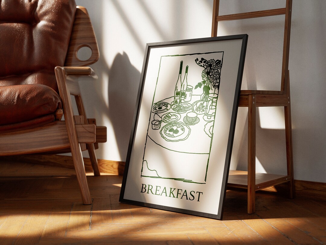 Breakfast Wall Art, Retro Kitchen Printable, Vintage Poster, Dining ...