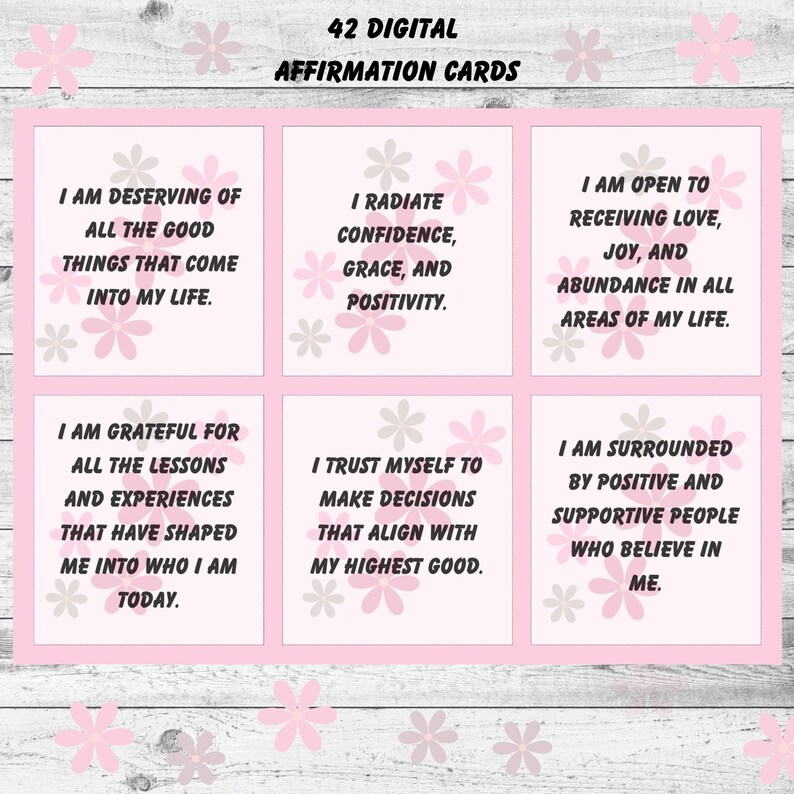 42 Digital Affirmation Cards - Etsy