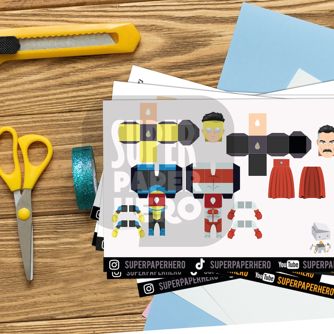 DIY 2X1 Invincible and Omniman - PDF Template, Papercraft Figures - Etsy