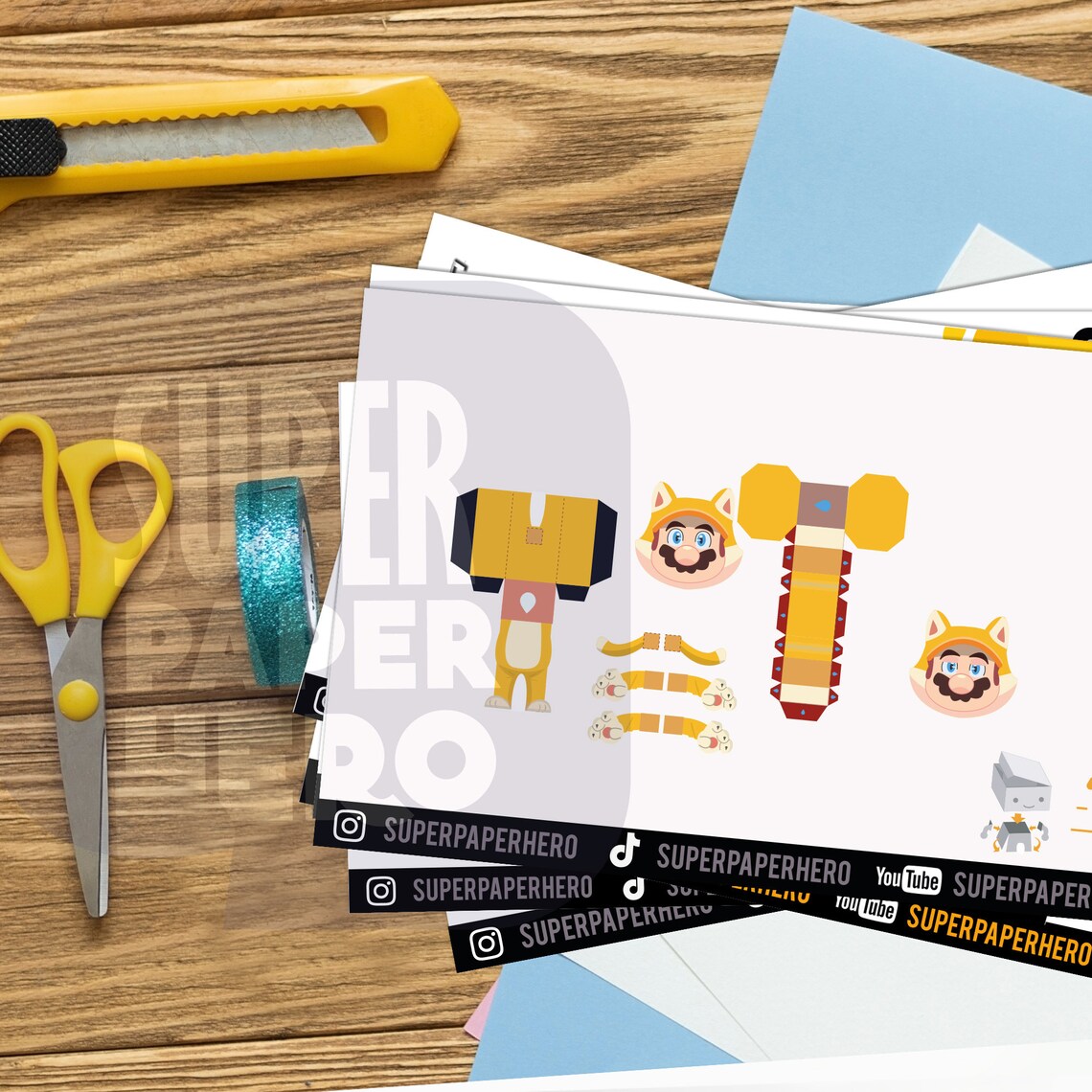 DIY Mario Cat - PDF Template, Papercraft Figures - Super Mario Bros - Etsy