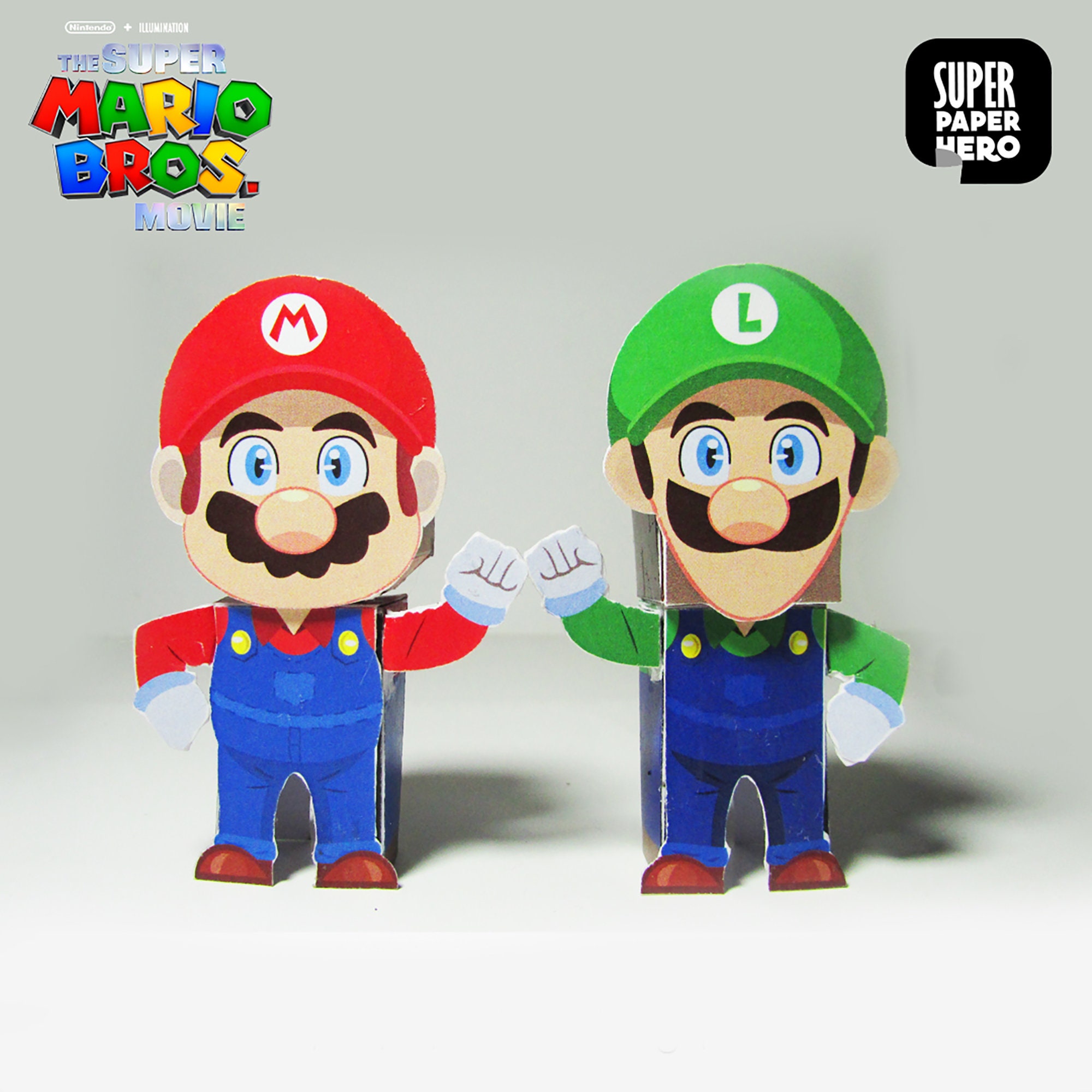 DIY 2X1 Mario and Luigi - PDF Template, Papercraft Figures -super Mario ...
