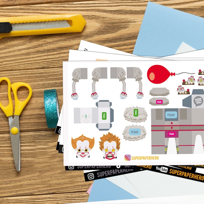 DIY Pennywise PDF Template, Comic Character, Handmade Doll, Papercraft ...