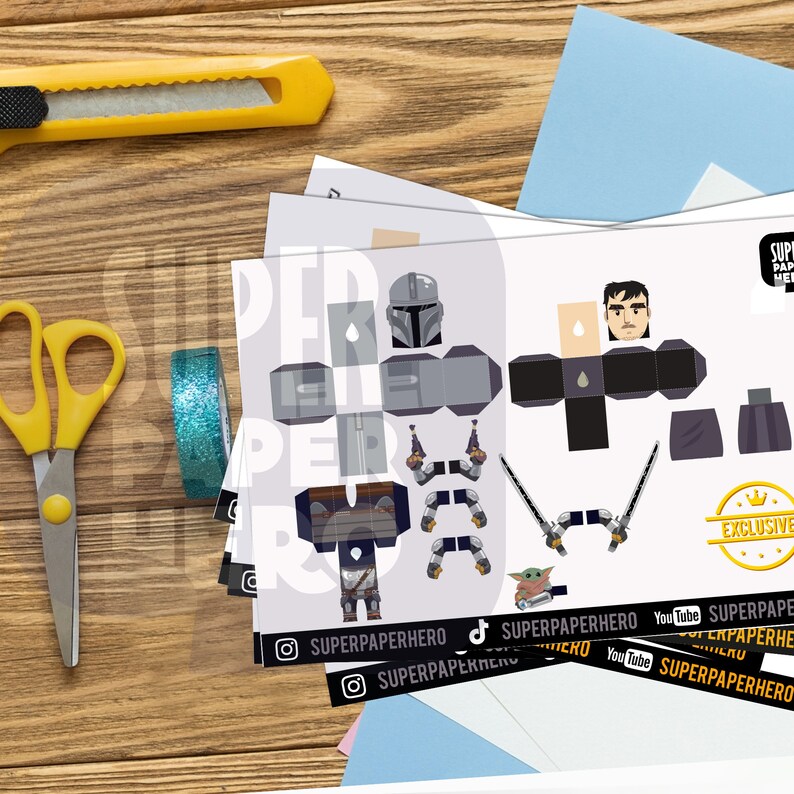 DIY Mandalorian and Grogu PDF Template, Mando, Baby Yoda Comic ...