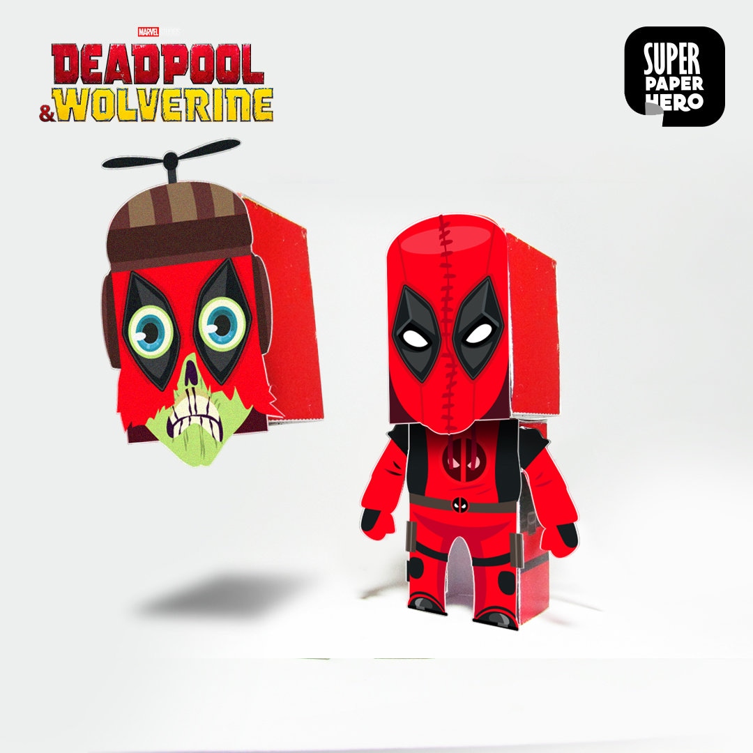 DIY Kidpool Y Headpool -deadpool & Wolverine, Papercraft Figures Marvel ...
