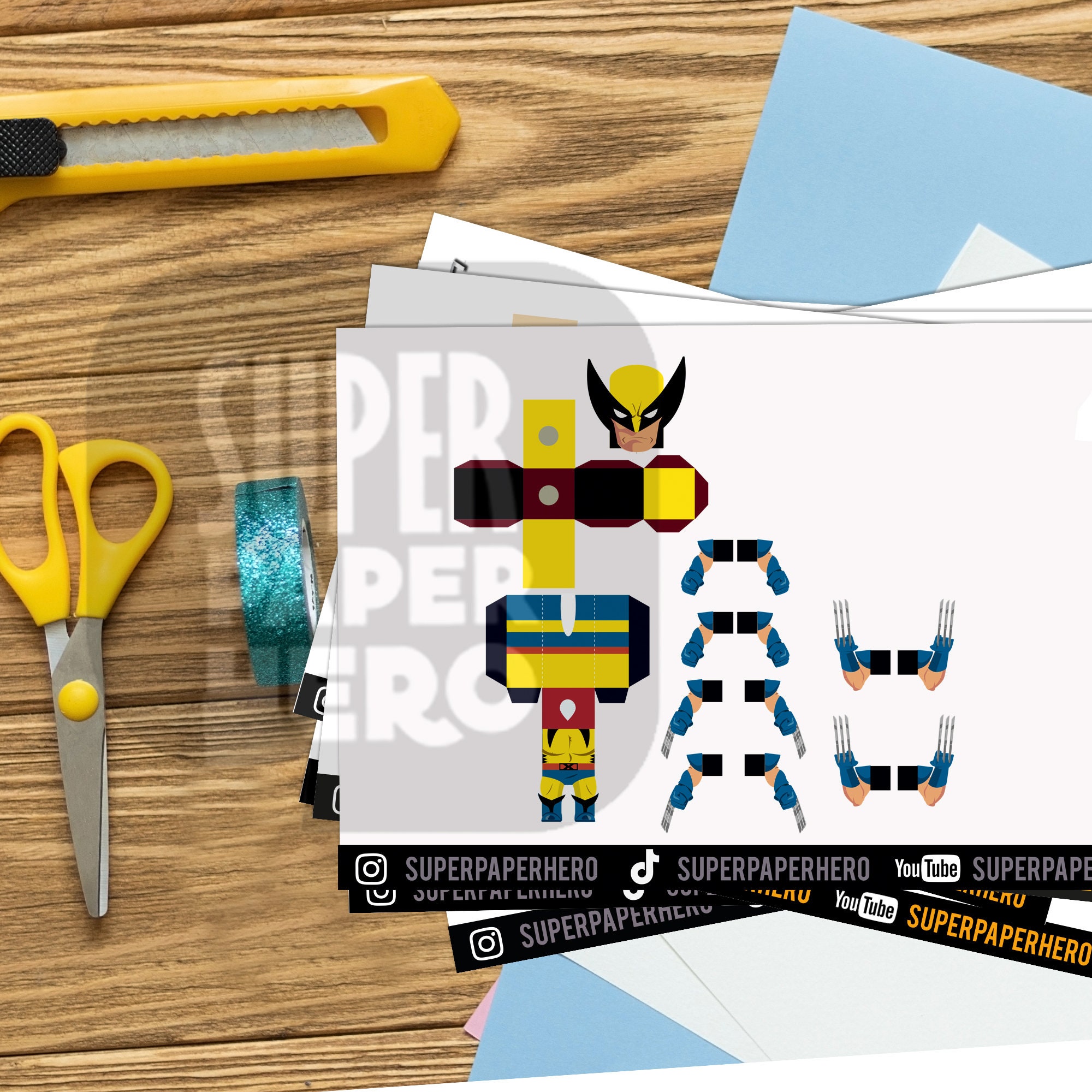 DIY Wolverine - Logan X-MEN 97 - PDF Template, Papercraft Figures ...