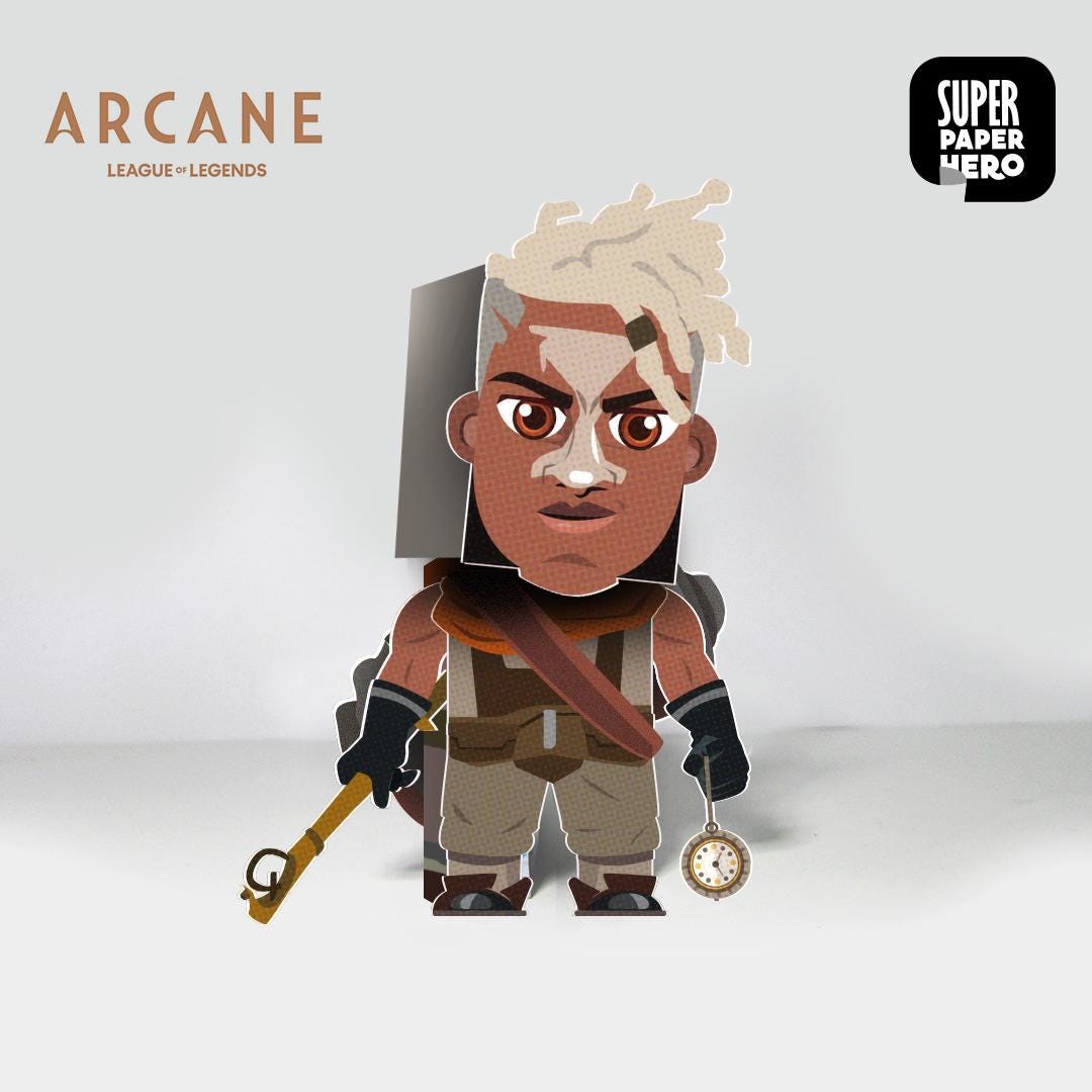 DIY EKKO - Arcane League of Legends - PDF Template, Papercraft Figures ...