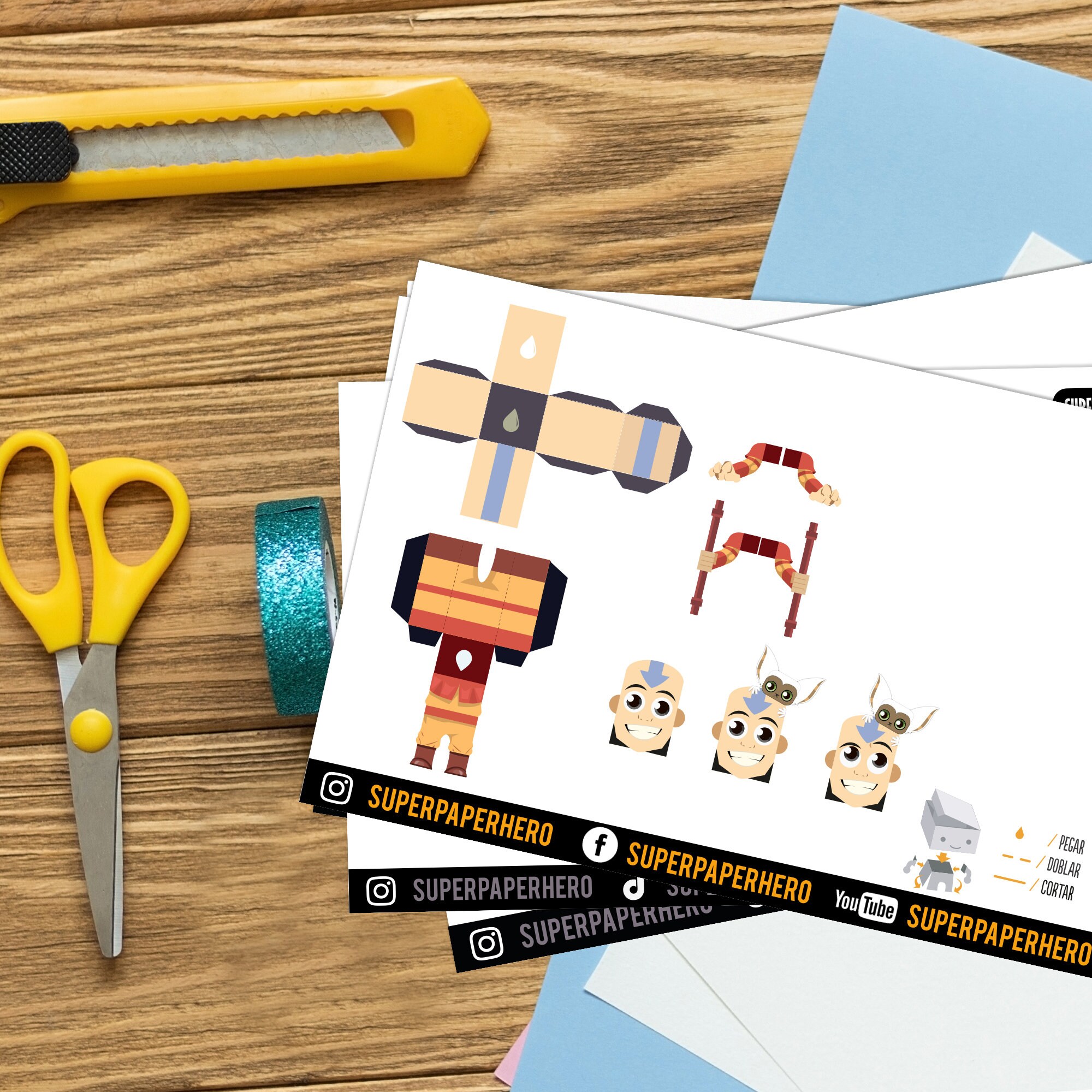 DIY AVATAR Aang PDF Template, Papercraft Figures - Etsy