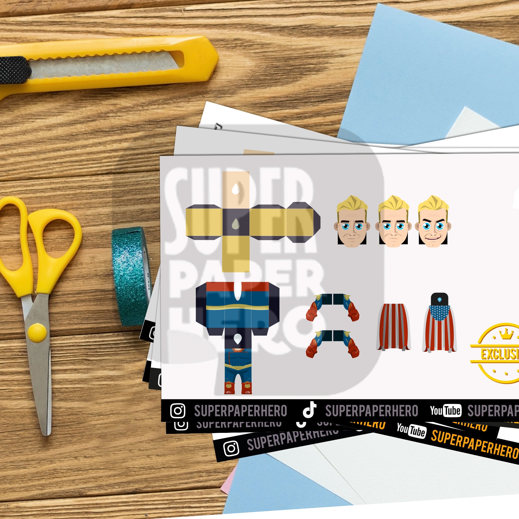 DIY Homelander -the Boys - PDF Template, Papercraft Figures - Etsy