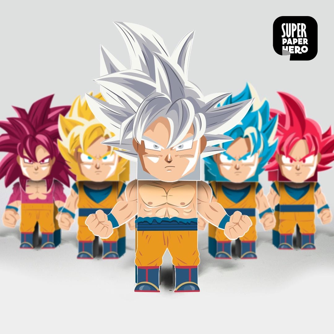 DIY Son Goku All Transformations - Papercraft Figures Template, Dragon ...
