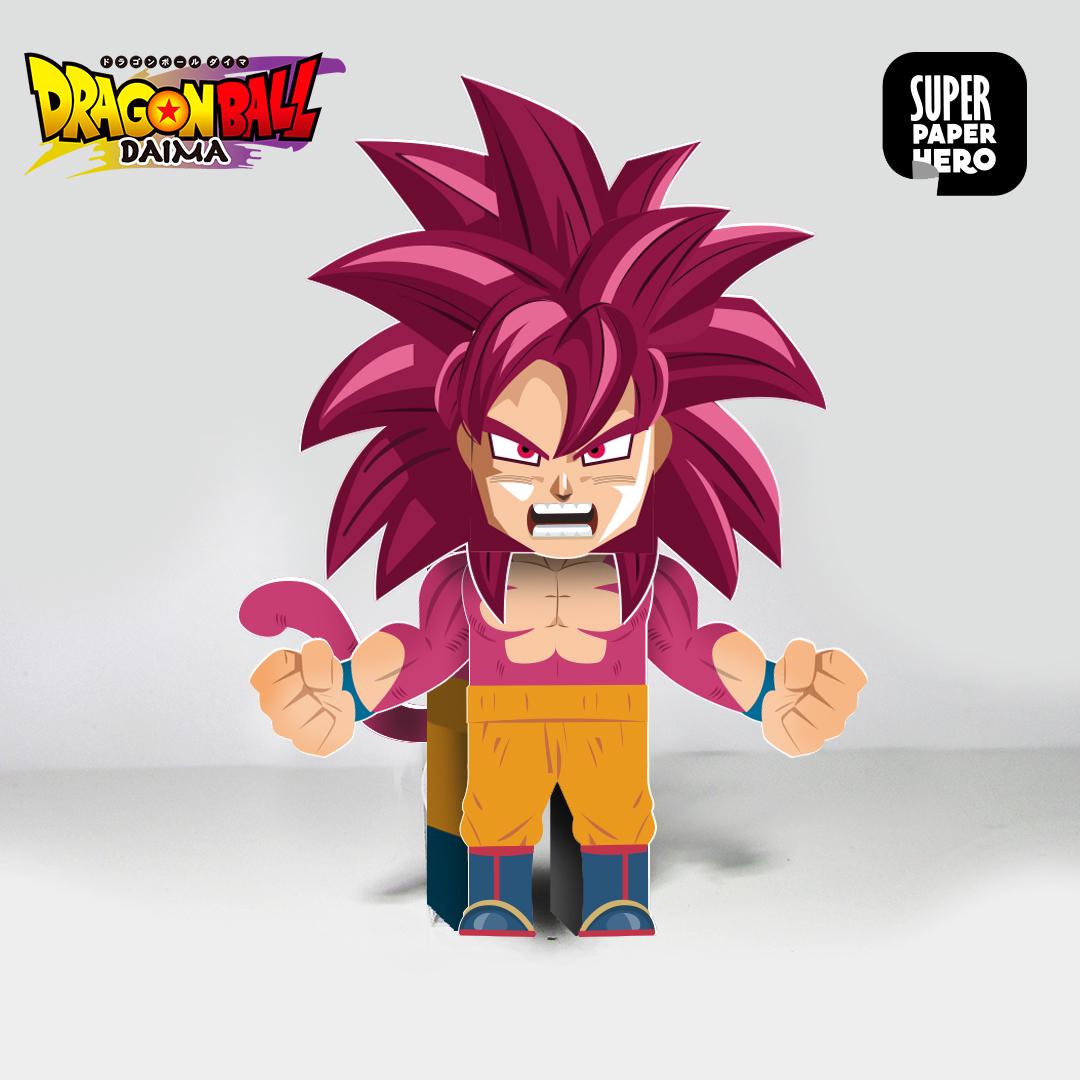 DIY Goku Super Saiyan 4 - Papercraft Figures Template, Dragon Ball ...