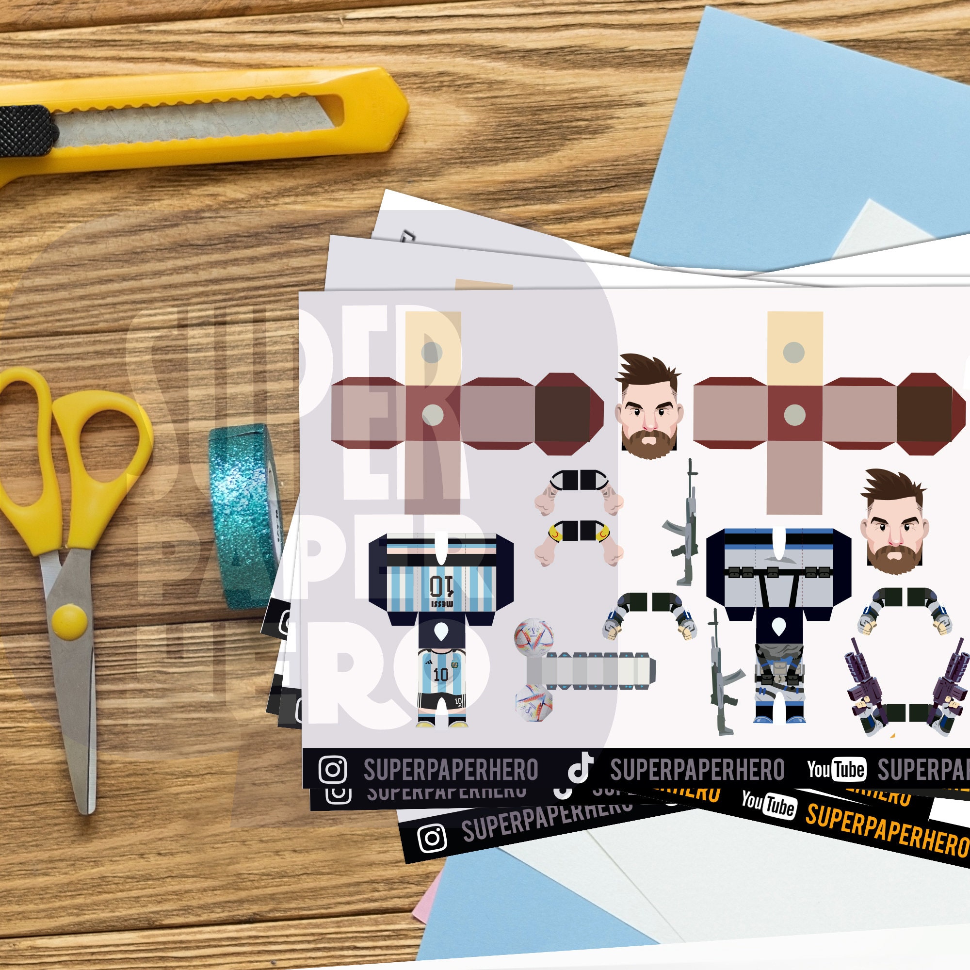 DIY Lionel Messi Call of Duty PDF Template, Comic Character, Handmade ...