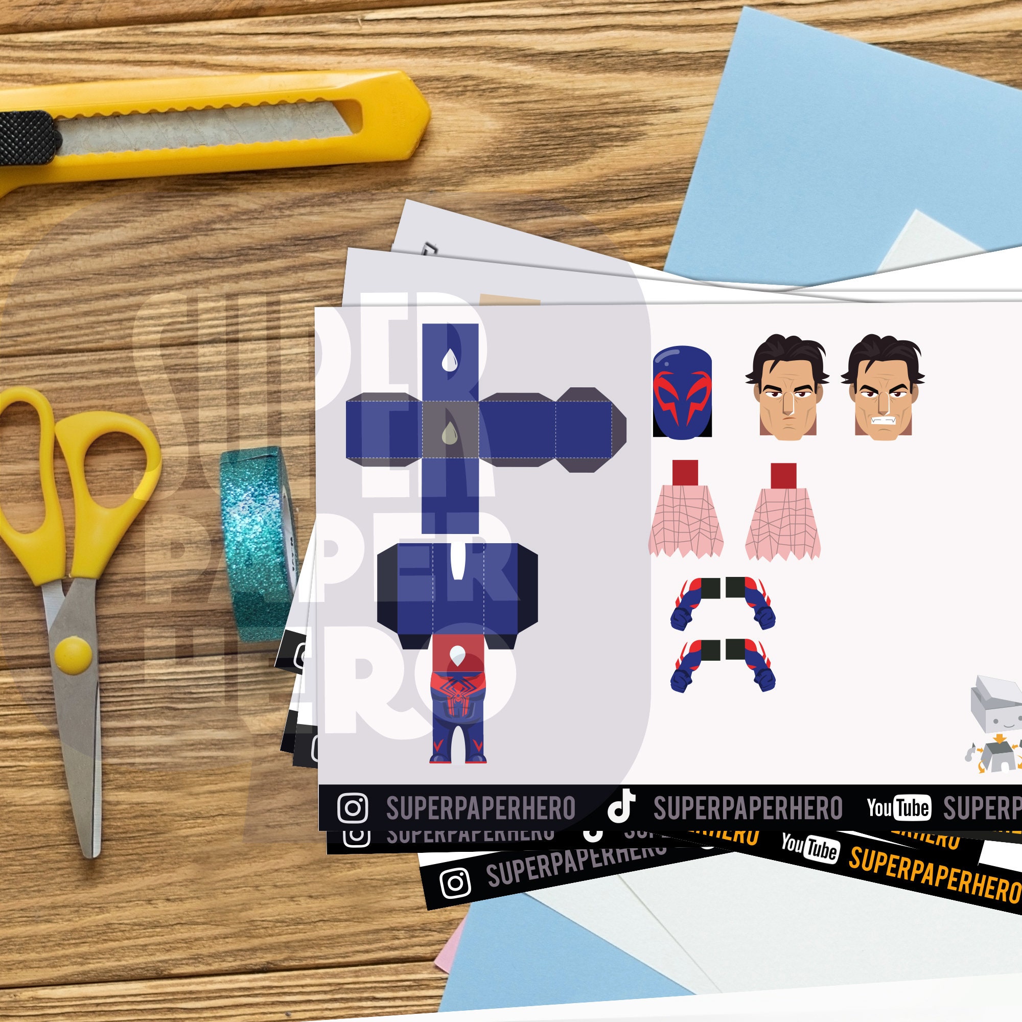 DIY Miguel O'hara Across the Spider-verse PDF Template, Comic Character ...