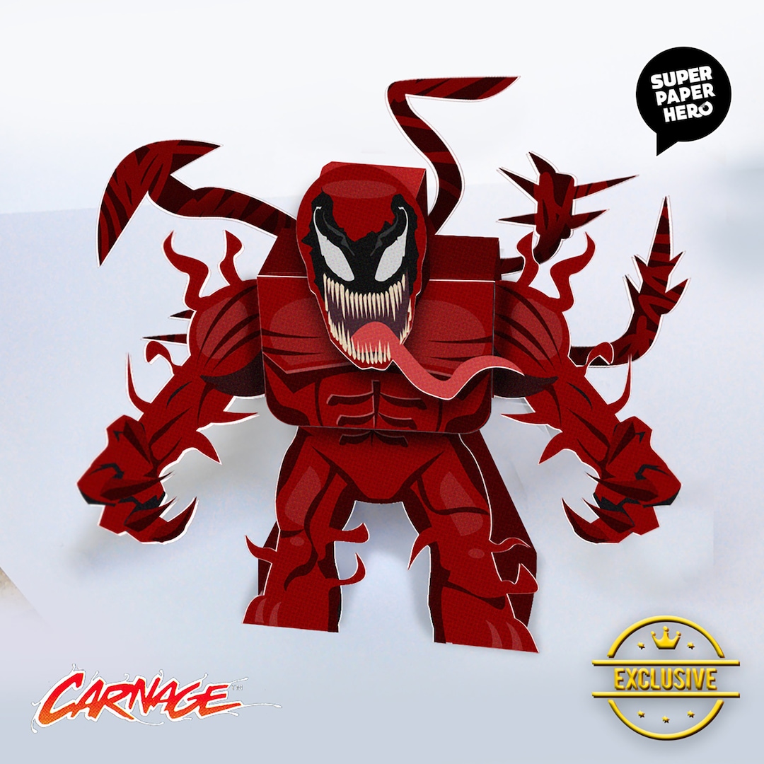 DIY Carnage PDF Template, Comic Character, Handmade Doll, Papercraft ...