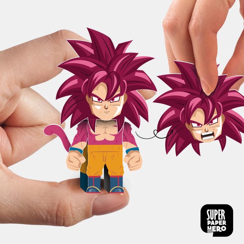 DIY Goku Super Saiyan 4 - Papercraft Figures Template, Dragon Ball ...