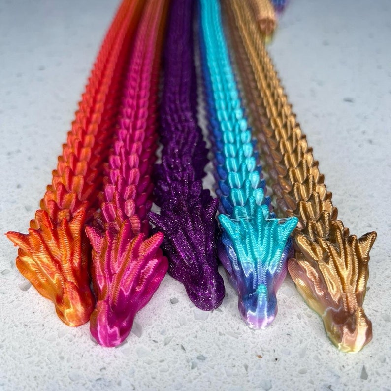 Articulated Bone Dragon 3D Printed in PLA - Etsy