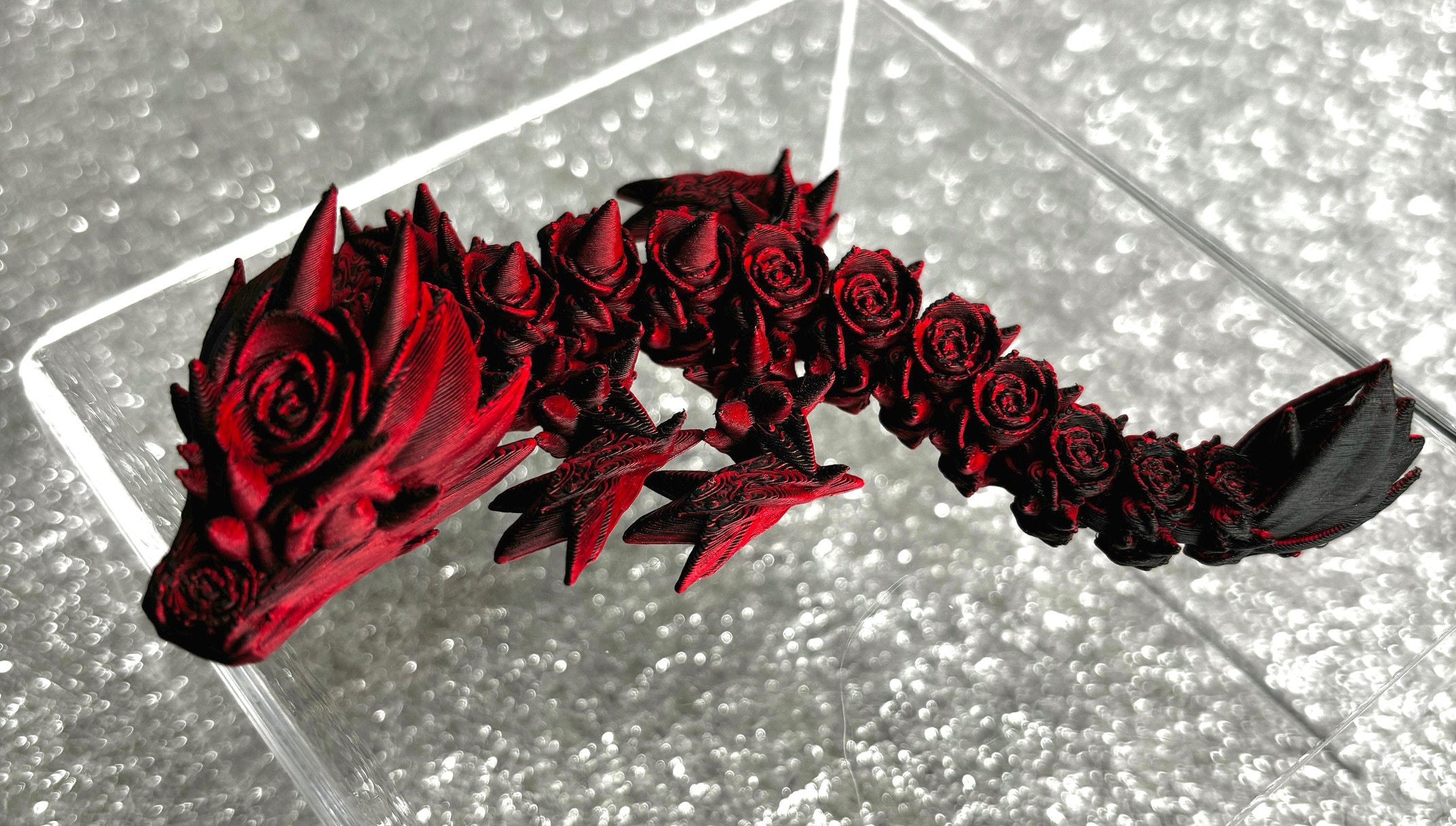 Mini Twin Rose Dragons 3D Printed Decor Set - Etsy