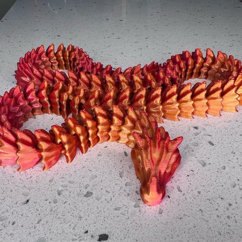 Articulated Bone Dragon 3D Printed in PLA - Etsy