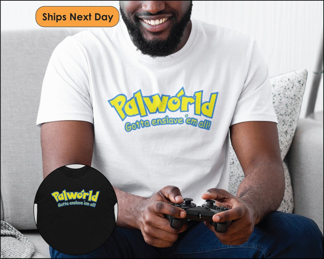 Palworld Crew Neck T-shirt, Adult Tshirt, Funny Graphic Tee, Gamer ...