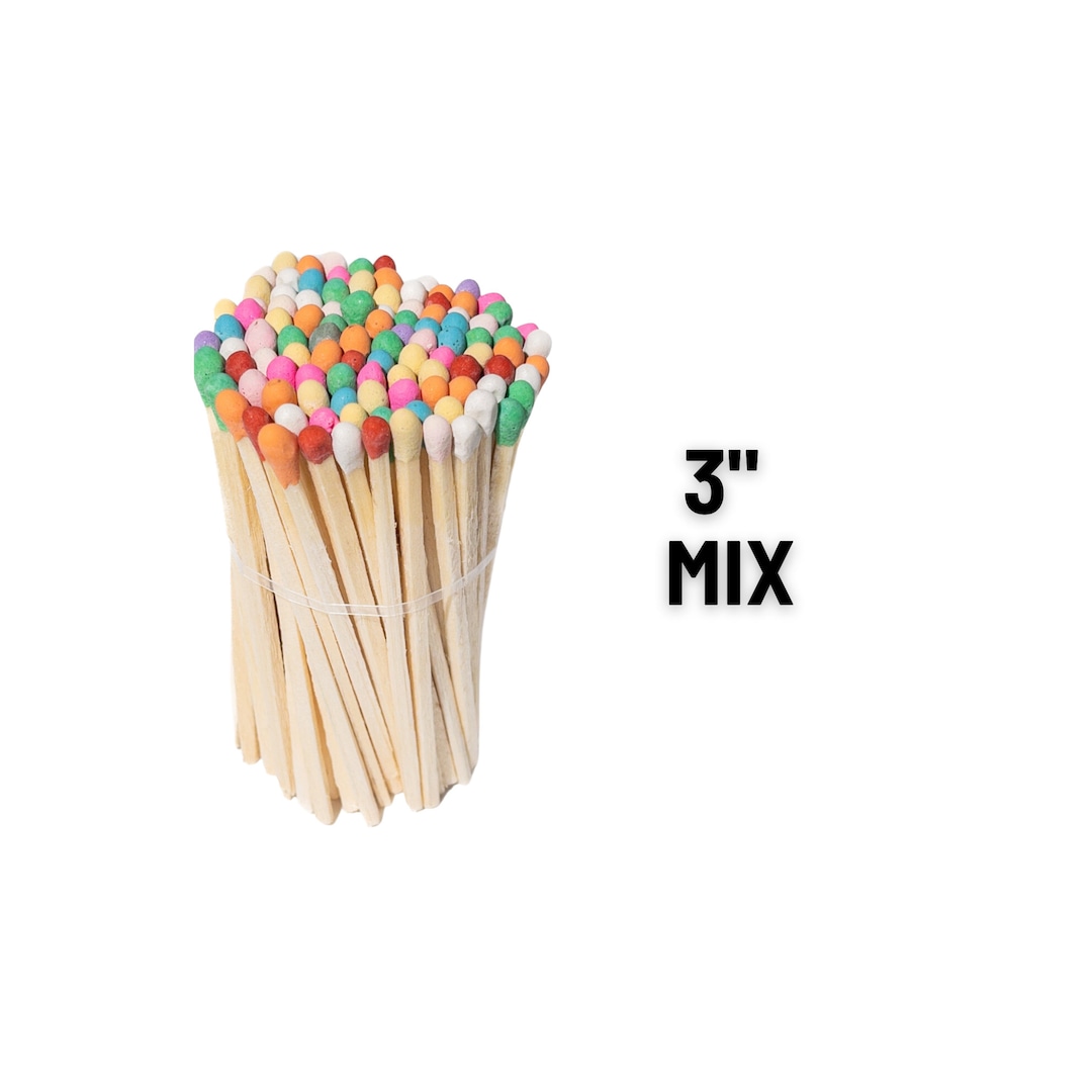 3 Long Matches Mix Refill Wooden Matches Colorful Matches Wedding ...