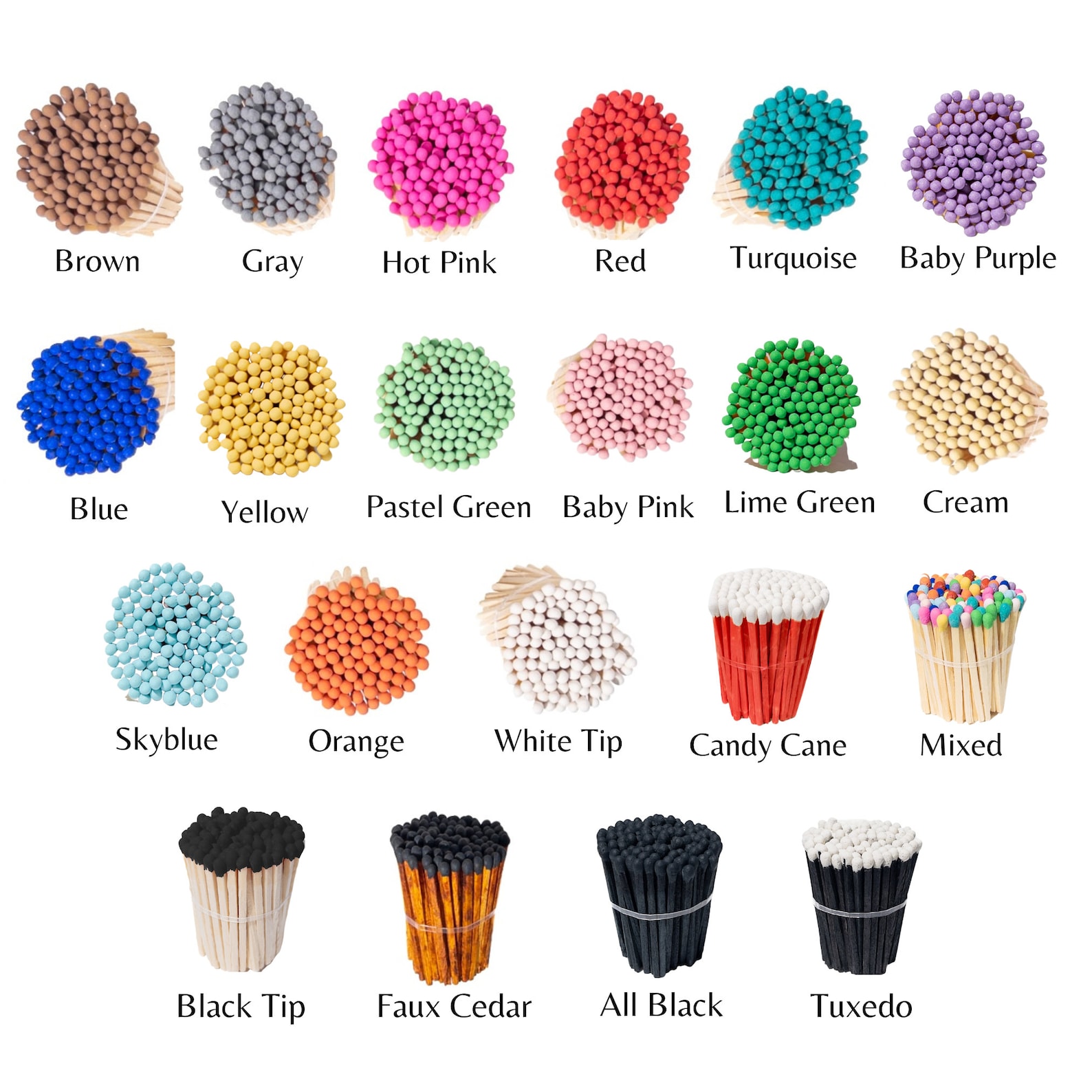Matches Kit | 1.90" Matchsticks | Colorful Matches | Wedding Favors ...