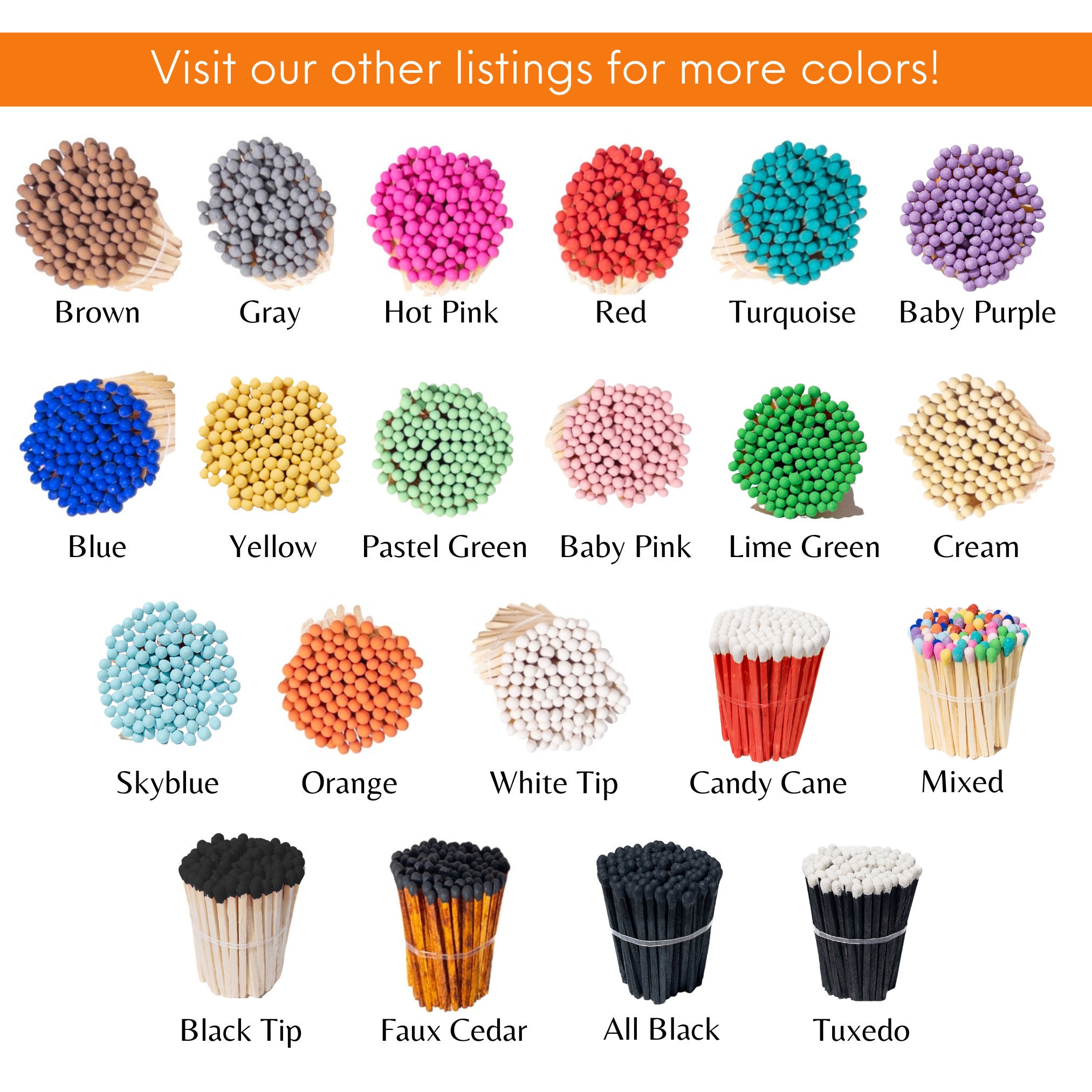 Charcoal 1.90 Matches Kit Colorful Matches Wedding Favors Bulk Matches ...