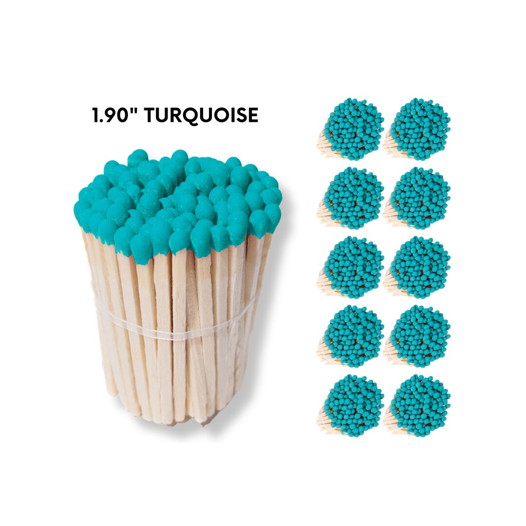 Turquoise Tip 1.90" | Matches Kit | Colorful Matches | Wedding Favors ...