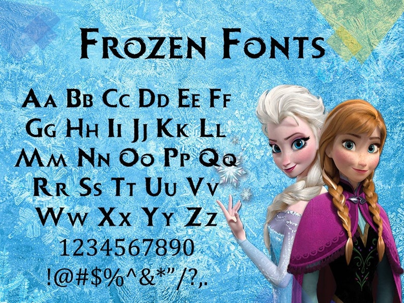 Fonts Frozen Digital Fonts - Etsy