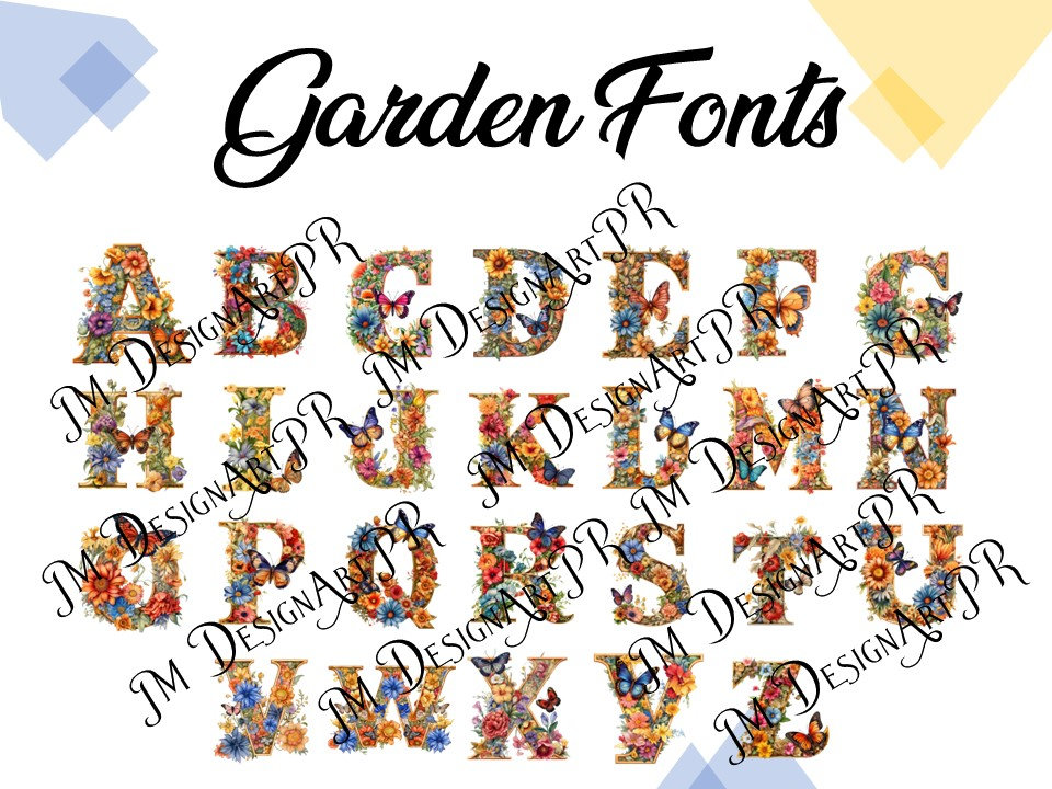Garden Letters PNG Files - Etsy